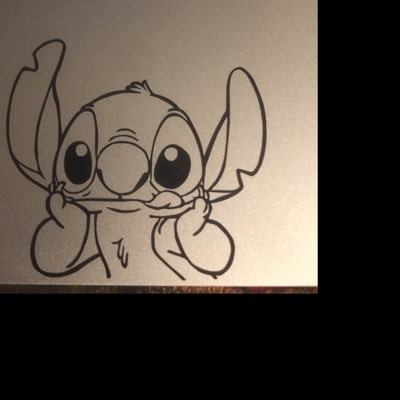 Cute Stitch Leaning on Elbows Vinyl Decal - Etsy