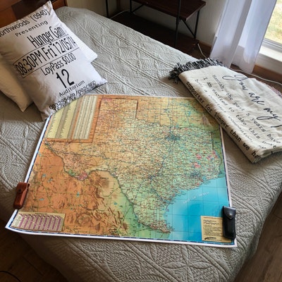 Texas Decorative Wall Map Paper 39 W X 36 H - Etsy