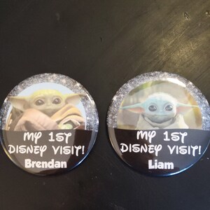 Disney First Visit Buttons-disney First Visit Pins-disney - Etsy