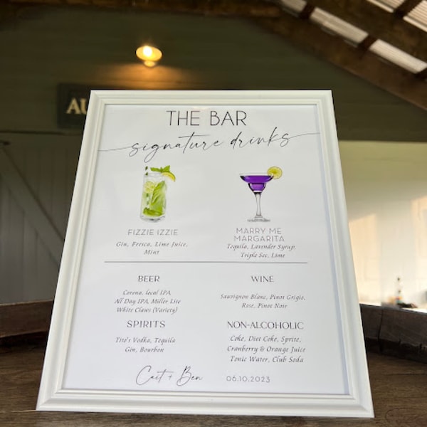 Signature Drink Sign Template, Signature Cocktail Sign, Wedding Bar ...