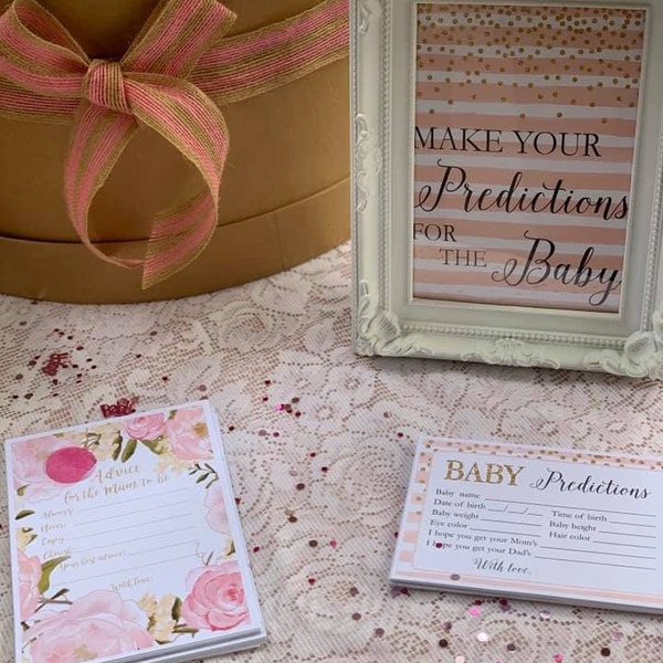 Baby Shower Advice Cards, Baby Shower Game, Baby Advice Cards Printable ...