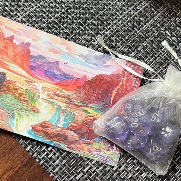 Pine Cone and Feather Wisps Dnd Dice Set, Polyhedral Dice, D&D Dice ...