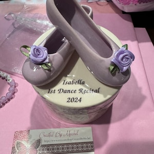 1 Personalized Handmade Antique White Ceramic Baby Shoe Bootie Keepsake ...