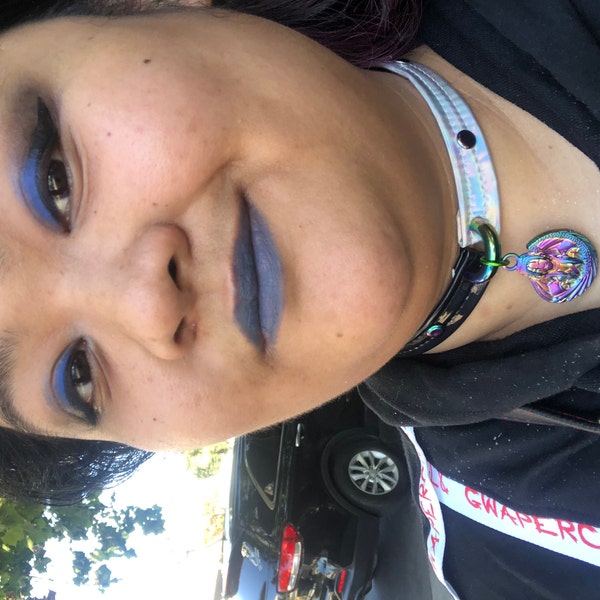 Pride Flag Spiked Choker Collar, Pansexual Asexual Bisexual Non-binary ...
