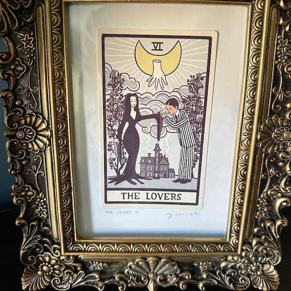 The Lovers VI - Tarot Card Art - Hand-cut Art Card Mounted on 5x7 ...