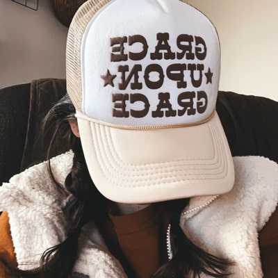 Grace Upon Grace Trucker Hat, Trendy Trucker Hat, Religious Hat, Jesus ...