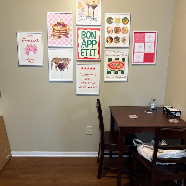 60 Retro Kitchen Gallery Wall Set - Dining Room Gallery Set - Eclectic ...