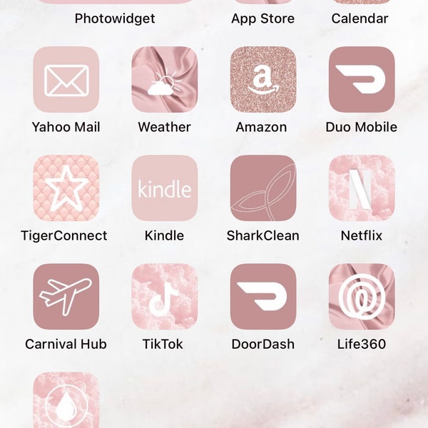 App Icons Pink & Glitter | Cute Aesthetic Pink Pastel, Widgets With ...