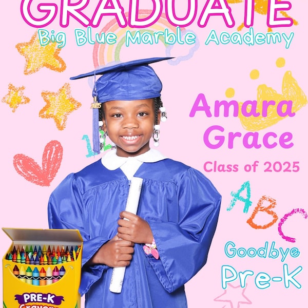 Customizable Pre-k/kindergarten Graduation Magazine Cover - Fully ...