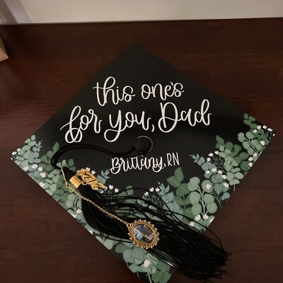Custom eucalyptus Greenery Graduation Cap Topper, SLP Graduation Cap ...