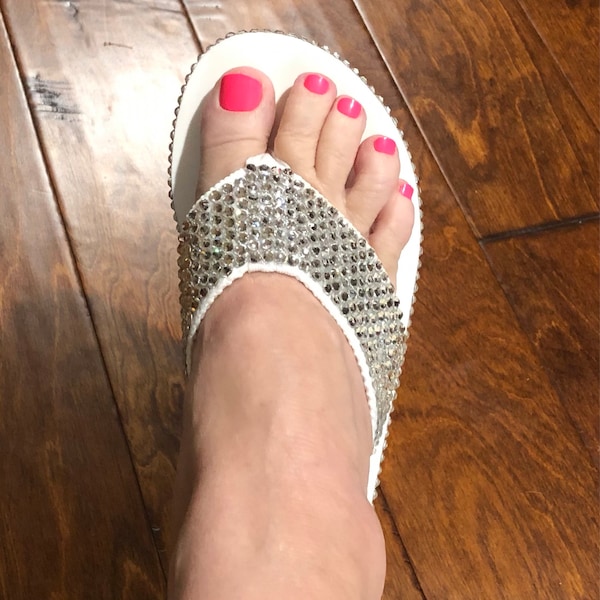 Swarovski Crystal Rhinestone Platform Flip Flop Sandals: Diamond Diva's ...