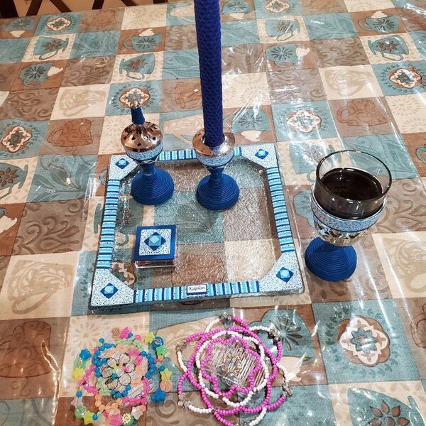 Shabbat Candlestick Holder & Matchbox, Handmade, Judaica, Personalized ...