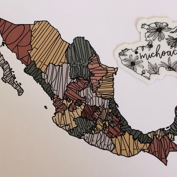 Mexico Sticker | Mexico States | Country Sticker | Vinyl Sticker ...