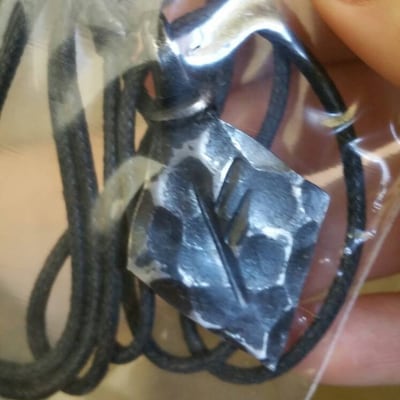 Forged Iron Fehu Feoh Fe Rune Viking Amulet Runic Nordic Pendant ...