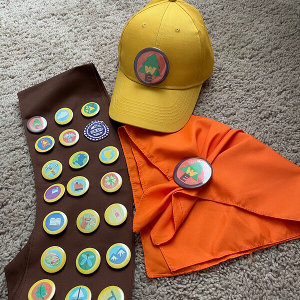 Russel UP Inspired Costume Kids & Adult Sizes, Sash W/ 1 1/4 Buttons ...