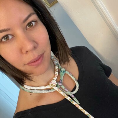 Blue Beaded Necklace Native American Style Indian Beads Necklace Ethnic ...