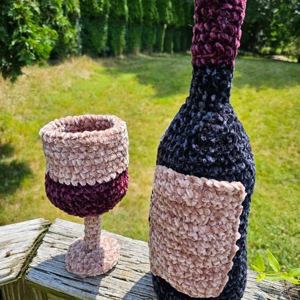 Cabernet Sauvignon Wine Bottle Glass Crochet Pattern! PATTERN ONLY! PDF ...
