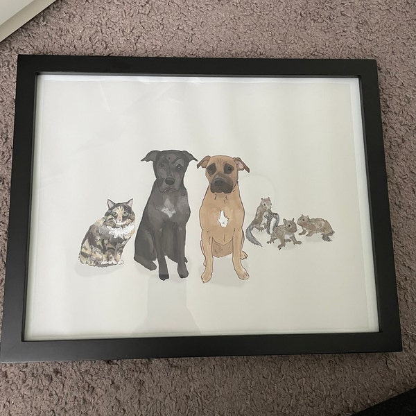 Sheepadoodle Illustration / Doodle Dog Drawing / Pet Lovers Gift / Life ...