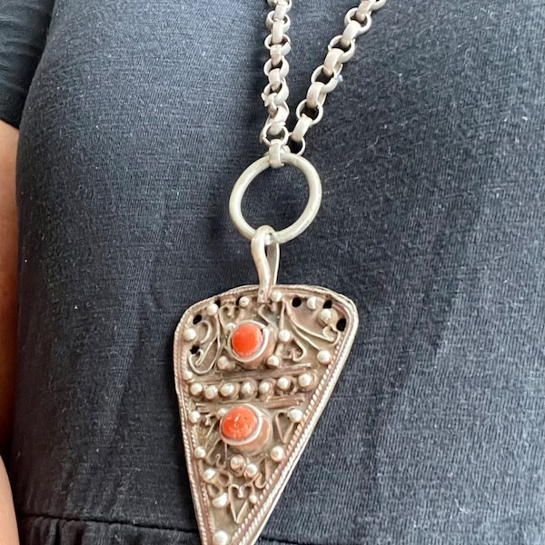 Rajasthani Tribal Silver Taviz Pendant Indian Tribal Pendant Tribal ...
