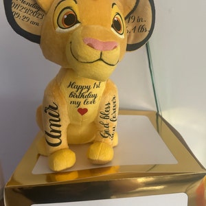 Personalized Disney Simba Plush, Birthday Gift, Birth Announcement ...