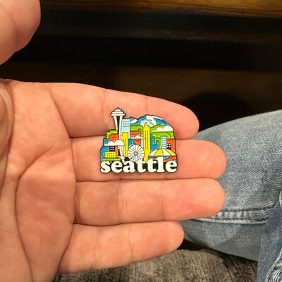 Seattle Enamel Lapel Pin - Etsy