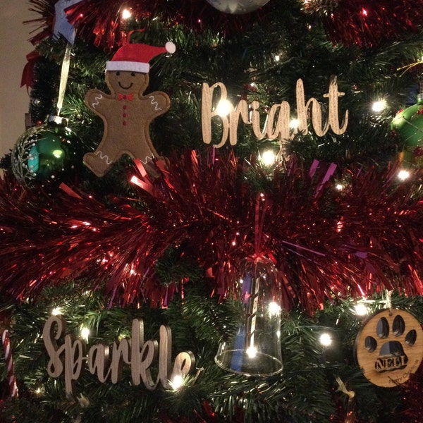 Festive Wooden Words - Christmas Decor, Table Decoration - Etsy UK