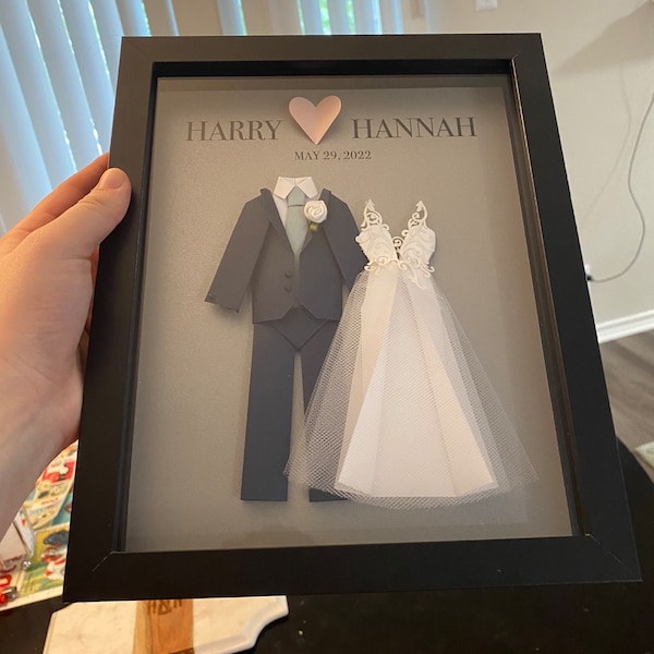 Personalized Bride and Groom Frame, Paper Anniversary Gift, First ...