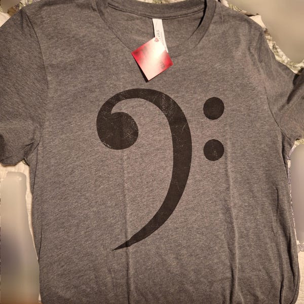Retro Bass Clef T Shirt, Musician Shirt, Bass Clef Shirts, Music Lover ...