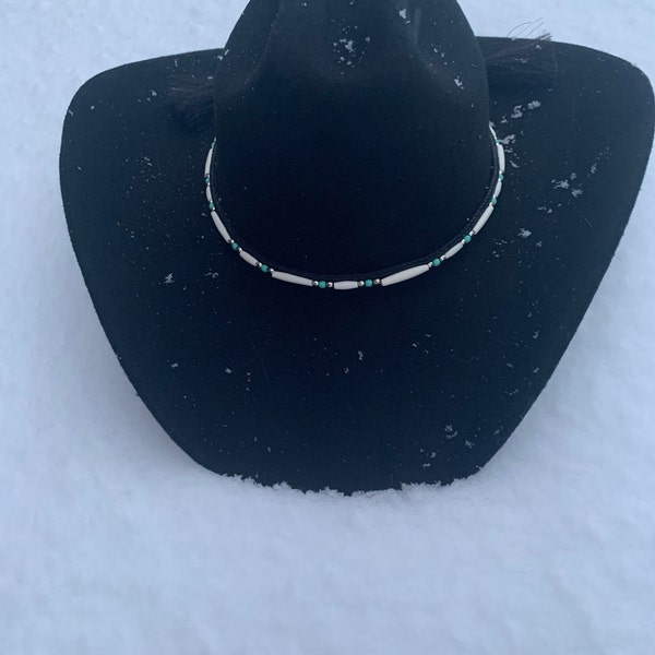 Bone Beaded, Horsehair Hat Band, Cowboy Horsehair Hat Band, Hand-made ...