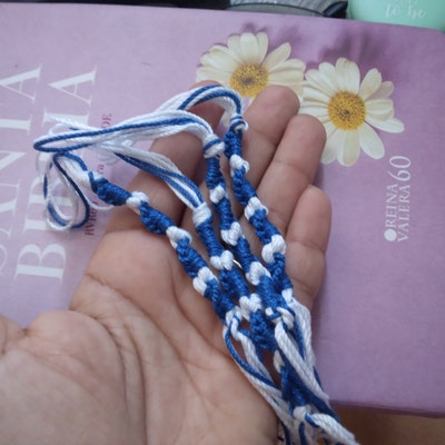 Tzitzit Handmade Tzitziyot,/tassels/fringes numbers 15:38white & Royal ...