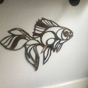 Gold Fish Metal Wall Art Fish Metal Wall Decor Fish Wall Art Metal Fish ...