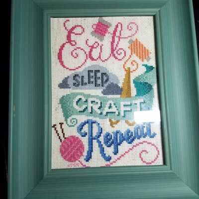 Eat Sleep Craft Repeat Cross Stitch Pattern digital Format PDF - Etsy