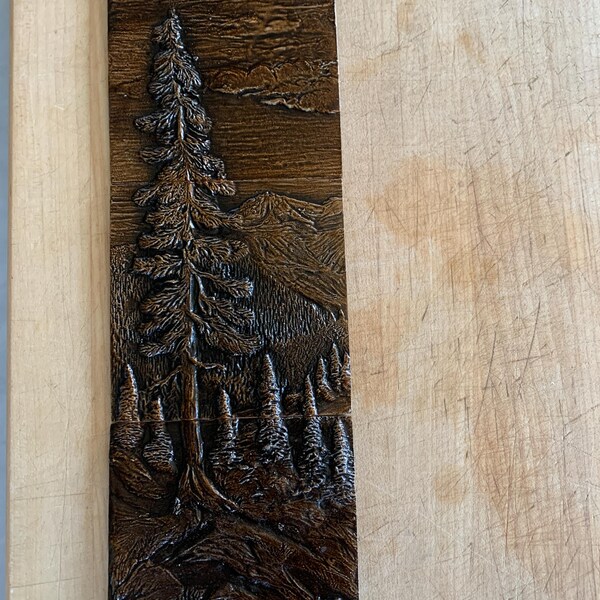 Real Metal- Pine Tree Tile Set - 4x12 Inches Hand Poured in Montana ...