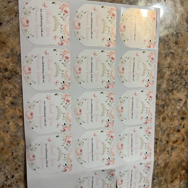 Quinceanera Crown Sticker, Quinceanera Crown Favor Stickers ...