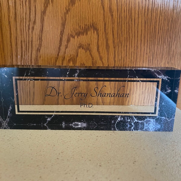 Personalized Acrylic Desk Name Plate: Teacher, Phd Gift - Etsy