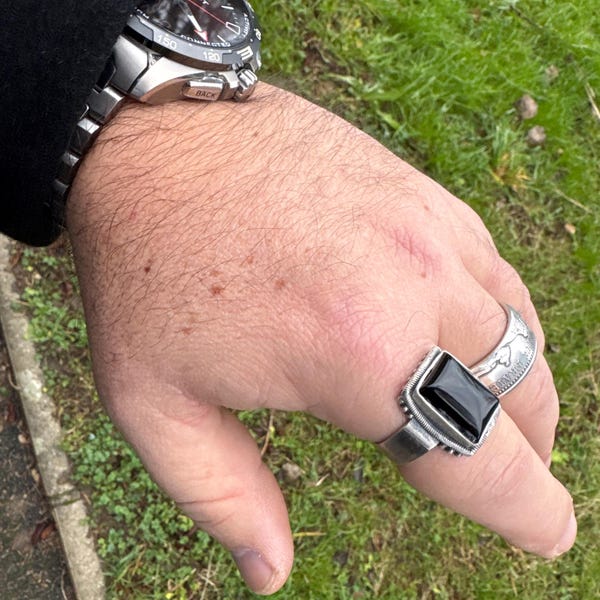 Lucifer Ring, Black Onyx Ring, Sterling Silver Ring Man, Lucifer's ...