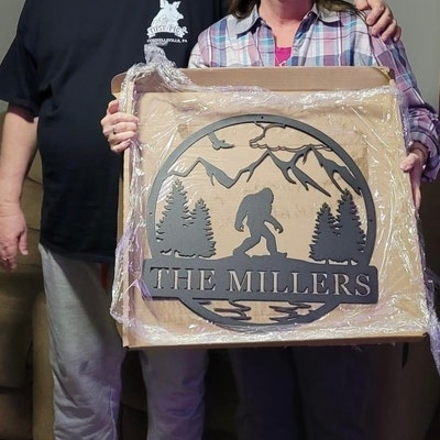 Outdoor Sasquatch Custom Name Metal Sign Bigfoot Mountain Metal Sign ...