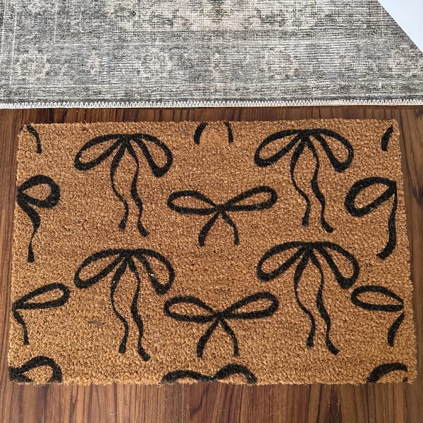 Bow Print Doormat, Bows Doormat, Gift for Her, Welcome Mat, Porch Decor ...