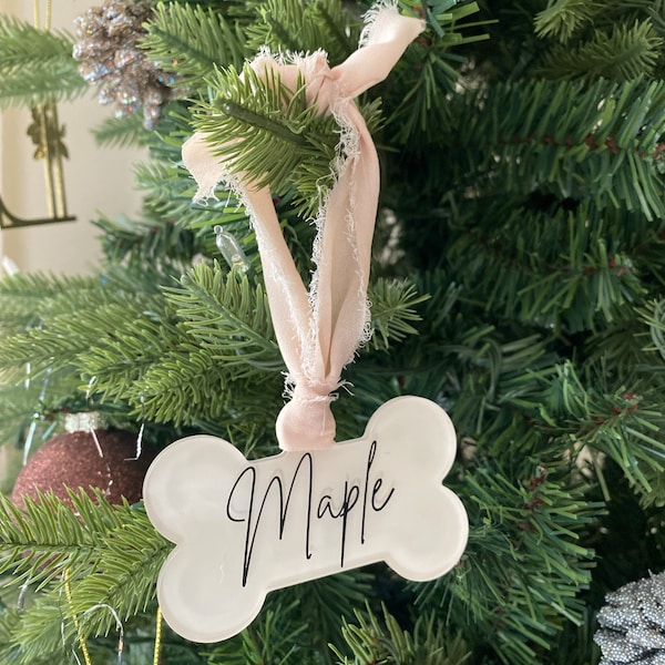 Custom Acrylic Dog Bone Ornament / Christmas Ornament / Custom Ornament ...