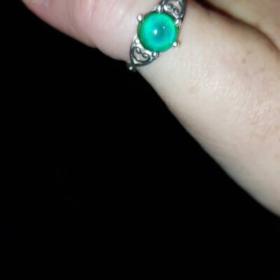 14K Gold Mood Ring Dainty Ring for Women Feeling Stone Ring - Etsy