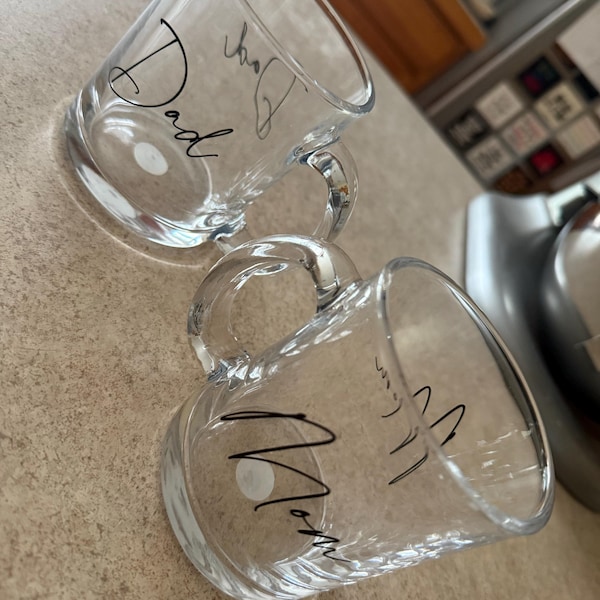 Mr and Mrs Glass Coffee Mug Engagement Gift for Couple Clear Glass Coffee Mug Gift for Her ...