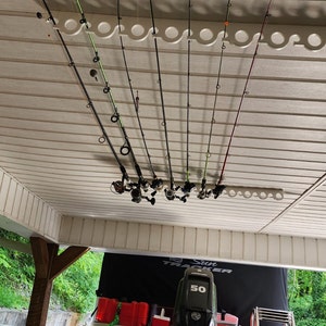 3 Fishing Rod Holder Vertical Console Boat Wall Rack Bungee - Etsy