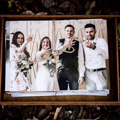 5x7 Wedding Photo Box and Wooden USB Flash Drive 18x13 Cm Photo Box ...