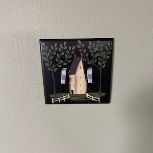 Light Switch Plate Covers Primitive Black With Saltbox and Colonials ...