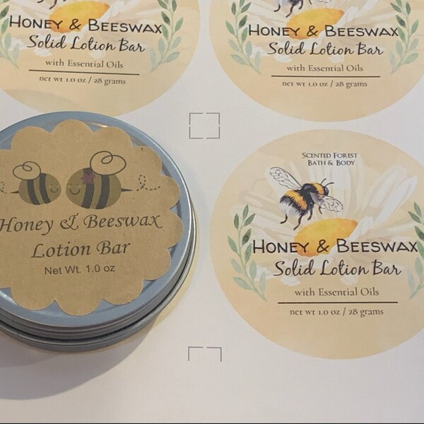 Bumblebee Round Label. Product Label Sticker Template. Custom Packaging ...