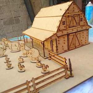 Laser Files for Cutting Wild West Barn SVG 3D Ranch Dxf LBRN Ai Scaled ...