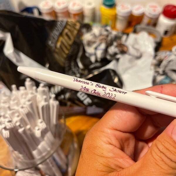 Custom Personalized Clear Stick Pens With Matching Trim & Imprint ...