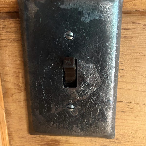 Switch Plate - Fire Cooked Wrought Iron Single Plug Switchplate - Etsy