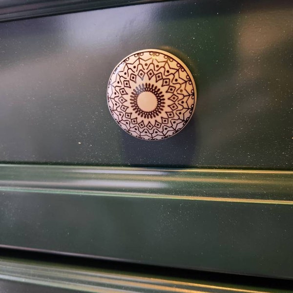 Emboss Orange Color Ceramic Knobs Handpainted Kitchen Cabinet Drawer ...