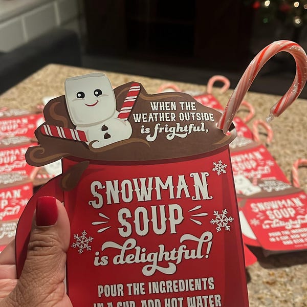 Snowman Soup, Hot Cocoa Printable, Hot Chocolate Christmas Gift, School ...